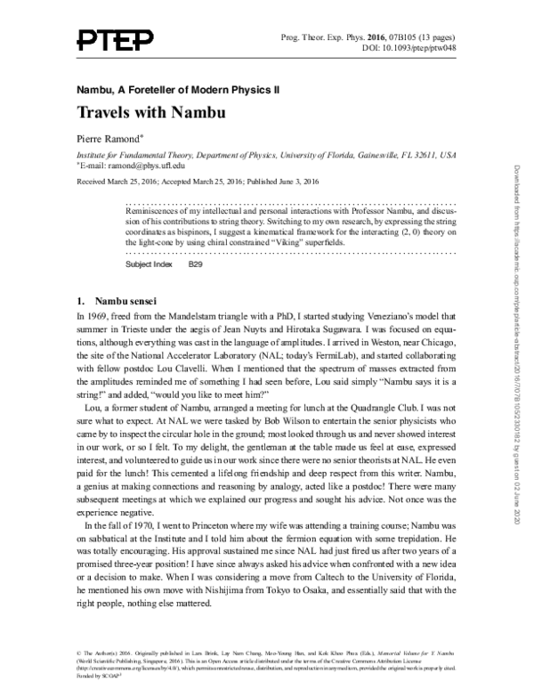 (PDF) Hommage a Nambu