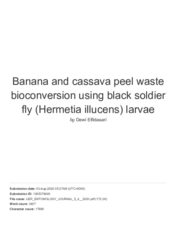 (PDF) Banana and cassava peel waste bioconversion using black soldier ...