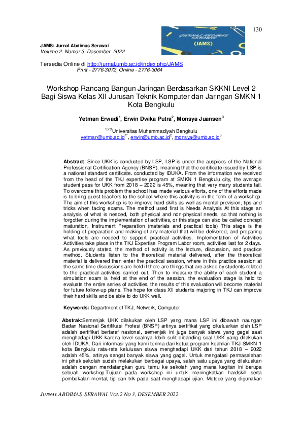 (PDF) Workshop Rancang Bangun Jaringan Berdasarkan SKKNI Level 2 Bagi ...