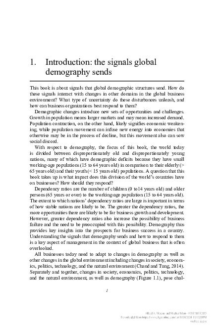 (PDF) Introduction: the signals global demography sends