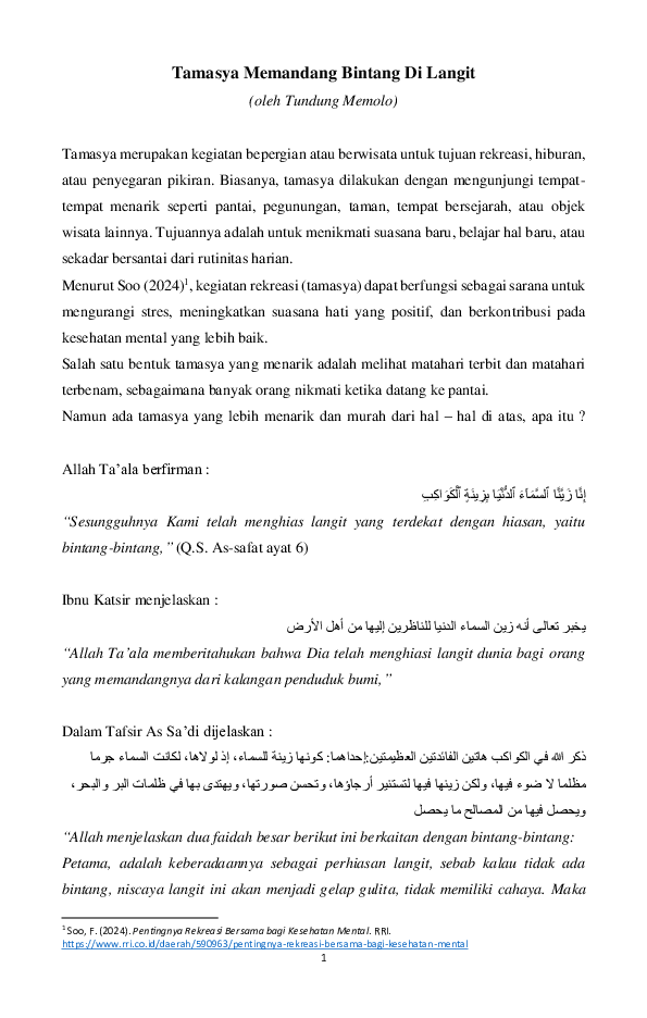 (PDF) Tamasya Memandang Bintang Di Langit