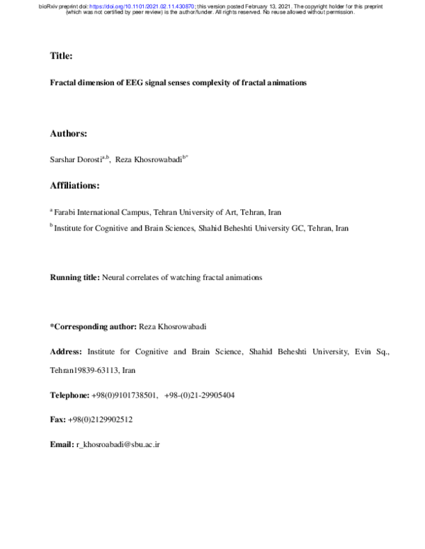 (PDF) Fractal dimension of EEG signal senses complexity of fractal animations