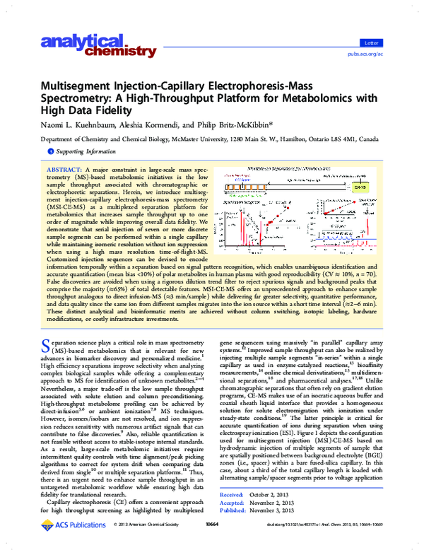 (PDF) Multisegment Injection-Capillary Electrophoresis-Mass ...