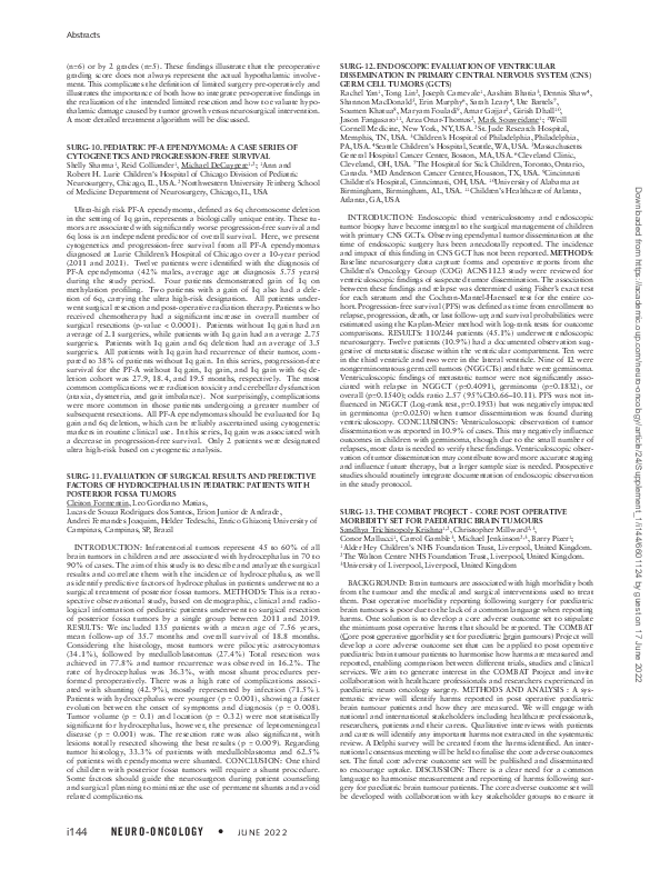 (PDF) SURG-13. The COMBAT Project - Core post operative morbidity set ...