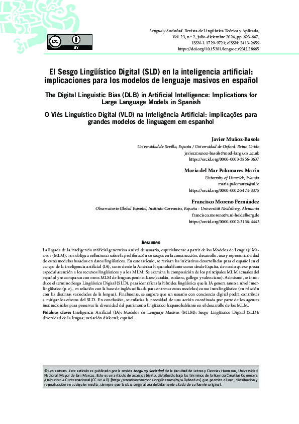 (PDF) El Sesgo Lingüístico Digital (SLD) en la inteligencia artificial ...