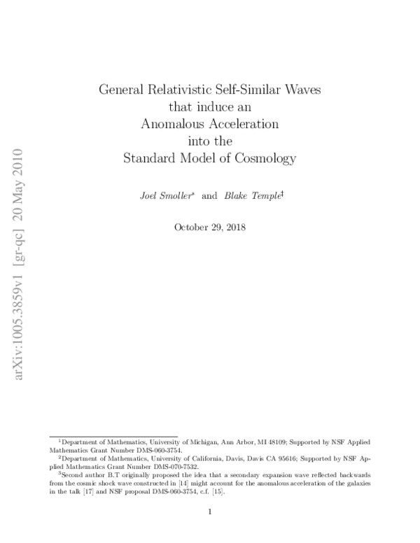 (PDF) General relativistic self-similar waves that induce an anomalous acceleration into the ...
