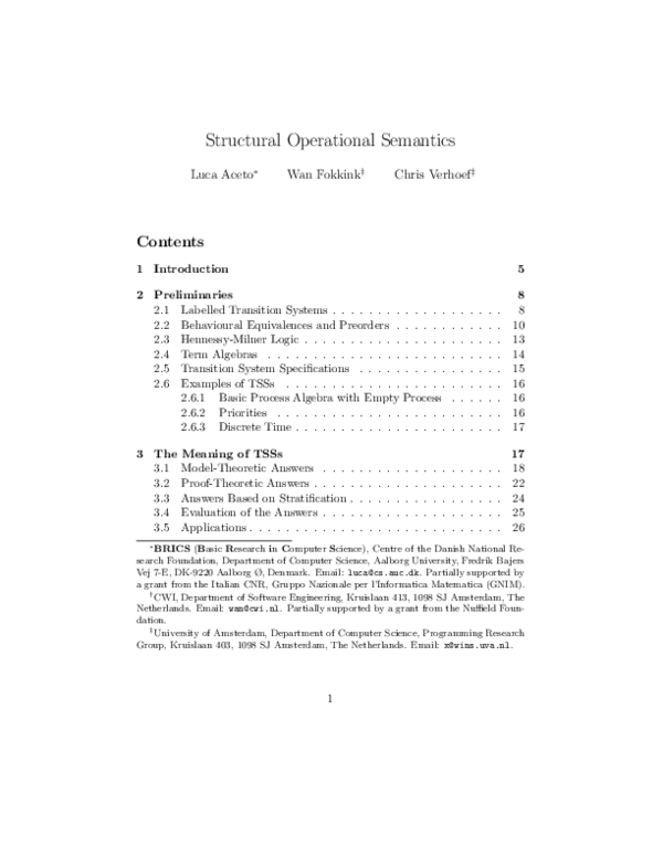 (PDF) Structural operational semantics