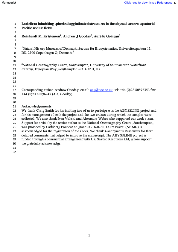 (PDF) Loricifera inhabiting spherical agglutinated structures in the ...