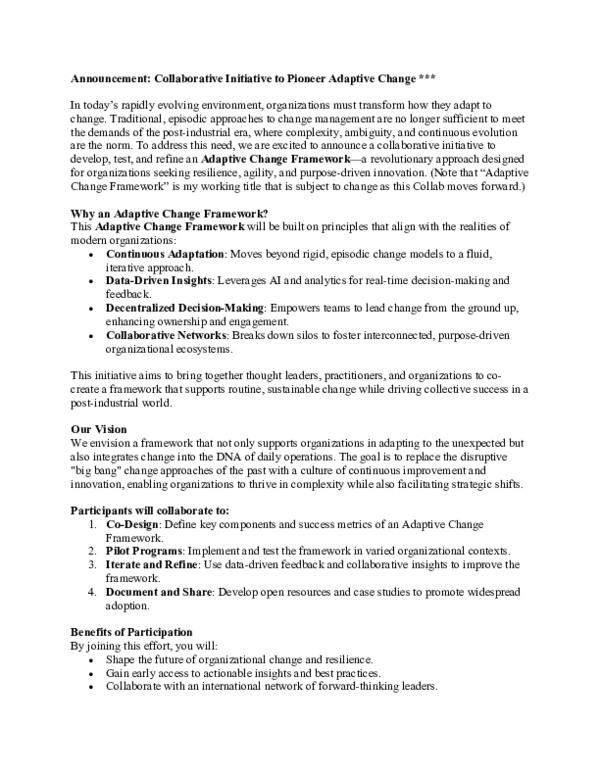 (PDF) Adaptive Change Framework