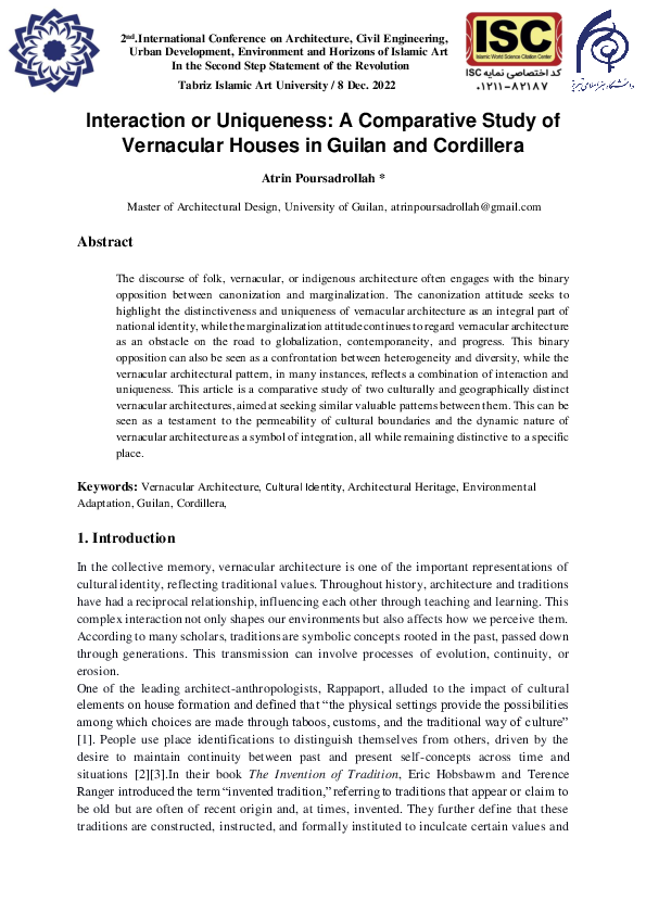 (PDF) Interaction or Uniqueness: A Comparative Study of Vernacular ...