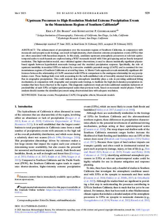 (PDF) Upstream Precursors to High-Resolution Modeled Extreme ...