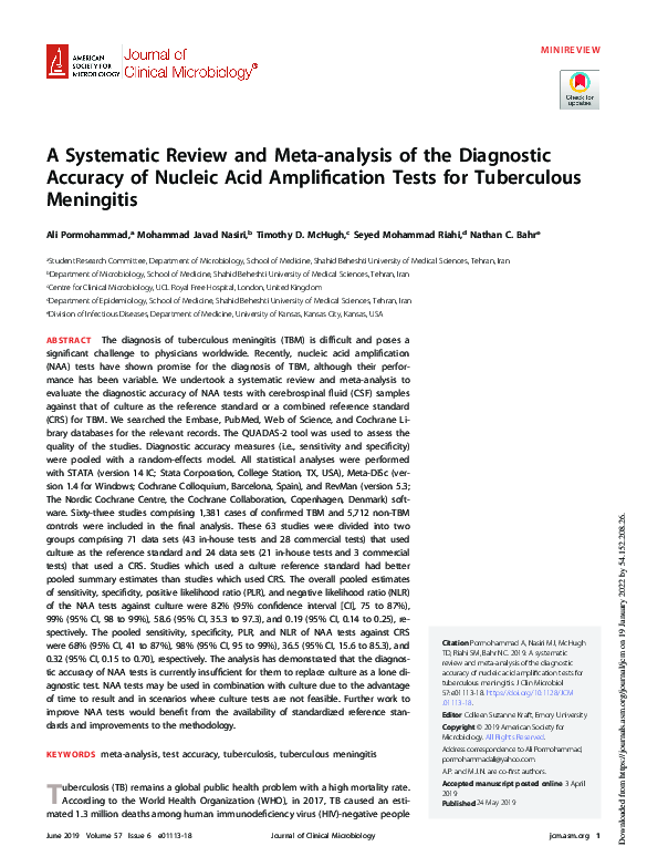 (PDF) A Systematic Review and Meta-analysis of the Diagnostic Accuracy ...