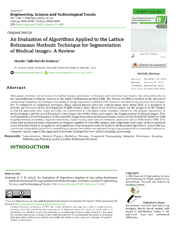 (PDF) A Review of An Evaluation of Algorithms Applied to the lattice Boltzmann methods