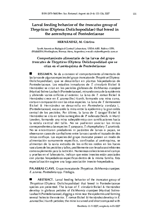(PDF) Larval feeding behavior of the truncatus group of Thrypticus ...