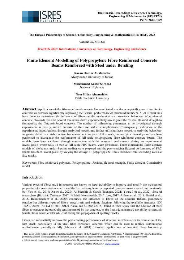 (PDF) Finite Element Modelling of Polypropylene Fibre Reinforced ...