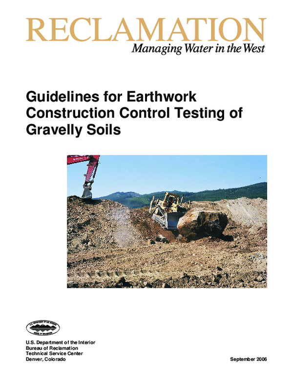 (PDF) Guidelines for Earthwork Construction Control Testing of Gravelly ...