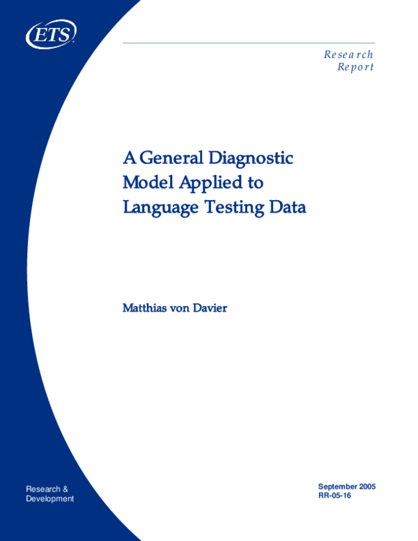(PDF) A General Diagnostic Model Applied to Language Testing Data ...