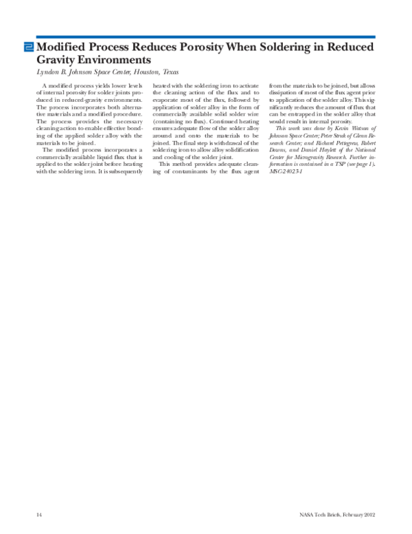 (PDF) Modified Process Reduces Porosity when Soldering in Reduced ...