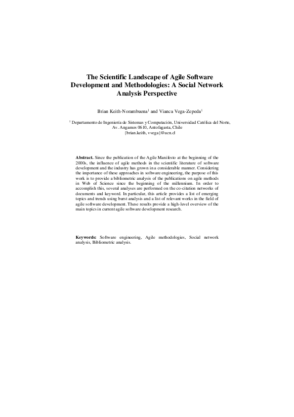 (PDF) The Scientific Landscape of Agile Software Development and Methodologies: A Social Network ...