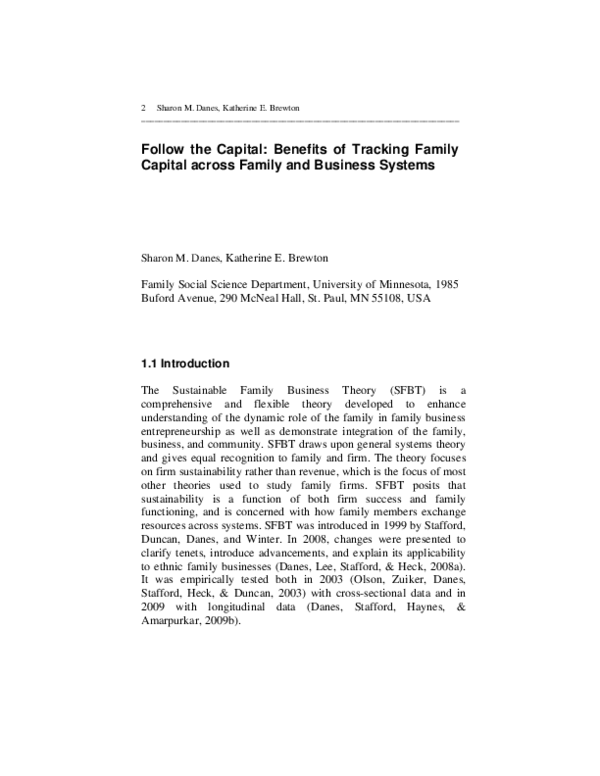 (PDF) Follow the Capital: Benefits of Tracking Family Capital Across ...