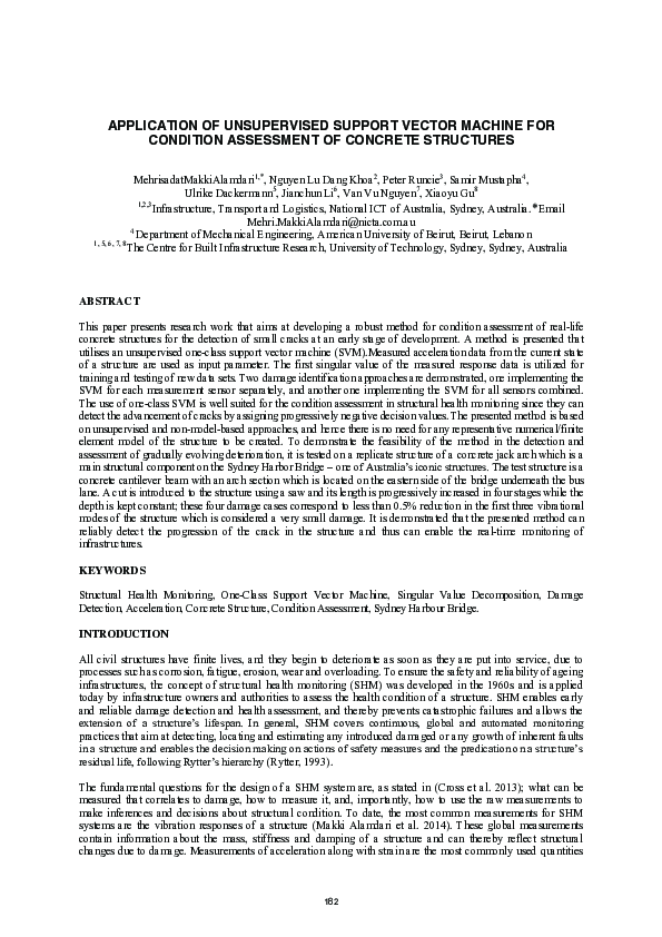 Pdf Application Of Unsupervised Support Vector Machine For Condition