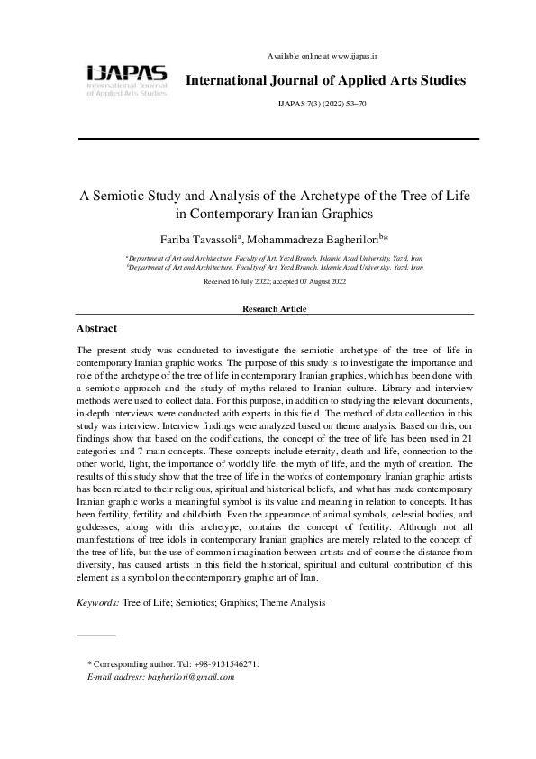 (PDF) A Semiotic Study and Analysis of the Archetype of the Tree of ...