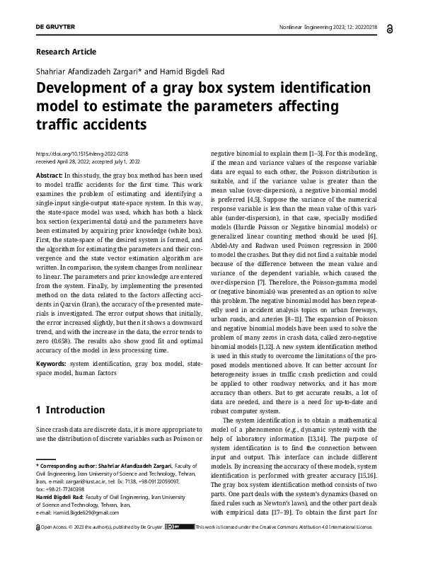 (PDF) Development of a gray box system identification model to estimate the parameters affecting ...