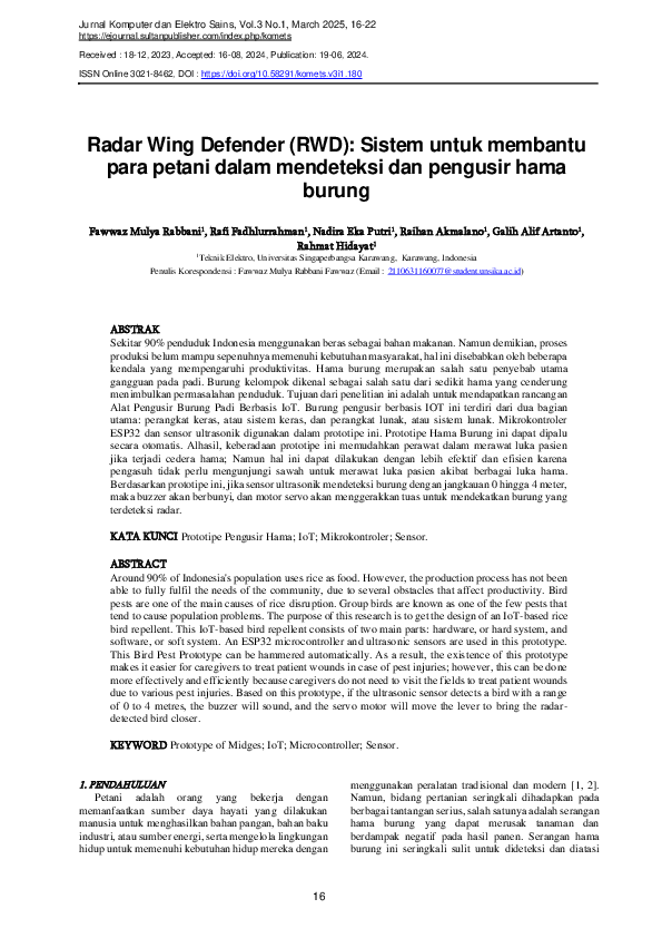 (PDF) Radar Wing Defender (RWD): Sistem untuk membantu para petani ...