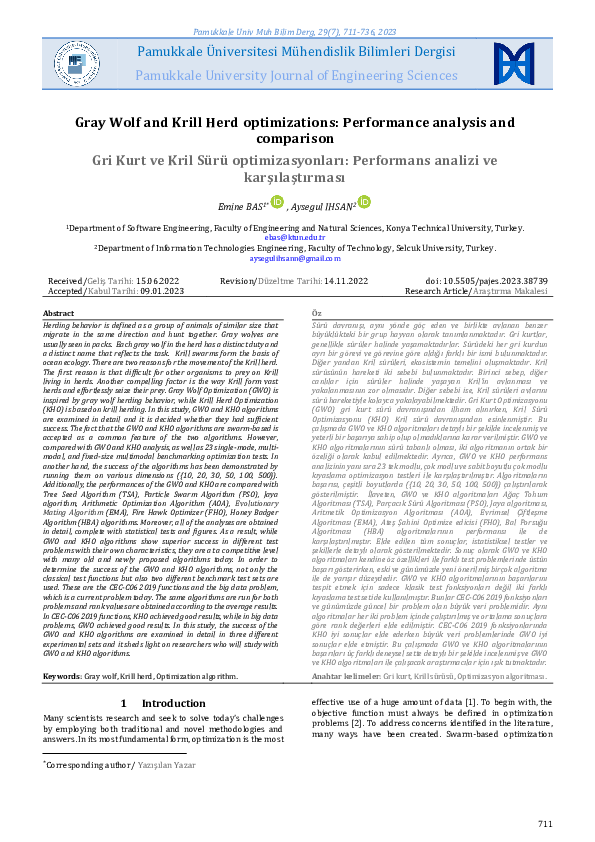 (PDF) Performance analysis and comparison of gray wolf optimization and Krill herd optimization ...