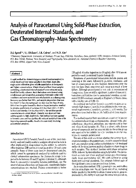 (PDF) Analysis of Paracetamol Using Solid-Phase Extraction, Deuterated ...