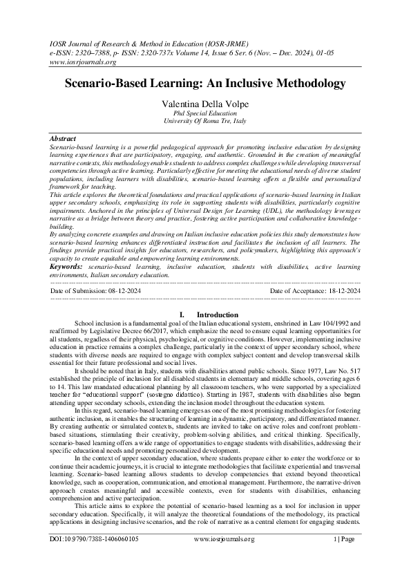 (PDF) Scenario-Based Learning An Inclusive Methodology