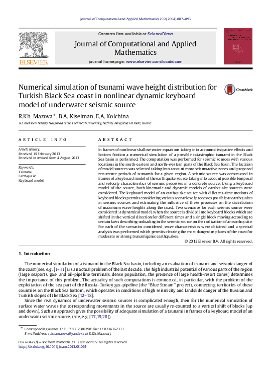 (PDF) Numerical simulation of tsunami wave height distribution for Turkish Black Sea coast in ...