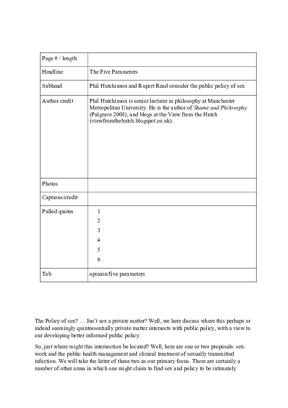 (PDF) The Five Parameters