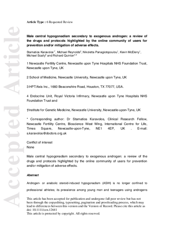 (PDF) Male central hypogonadism secondary to exogenous androgens: a ...