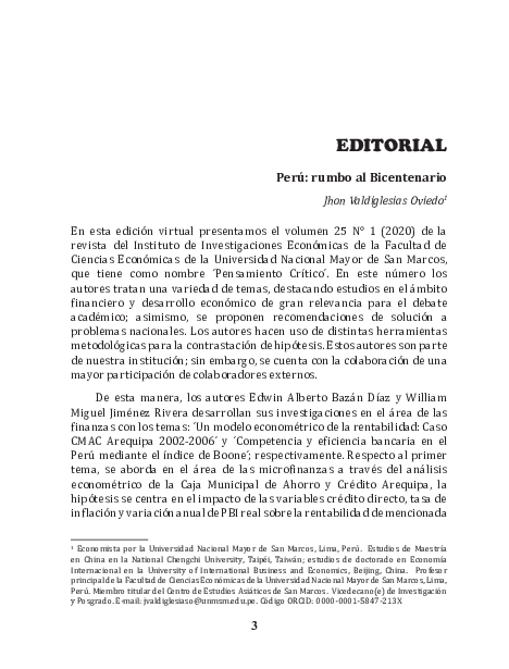 (PDF) Perú: rumbo al Bicentenario