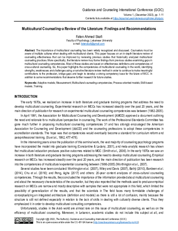 (PDF) Multicultural Counseling a Review of the