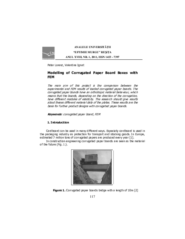 (PDF) Modelling of Corrugated Paper Board Boxes with FEM