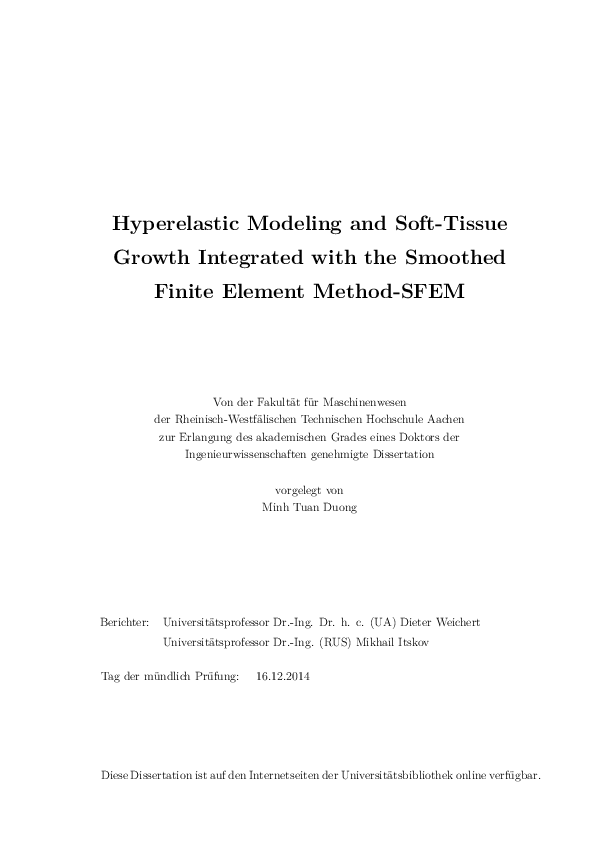 (PDF) Hyperelastic Modeling and Soft-Tissue Growth Integrated with the Smoothed Finite Element ...