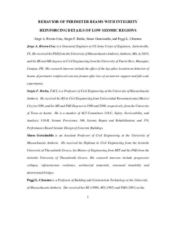 (PDF) Behavior of Perimeter Beams with Integrity Reinforcement Details ...