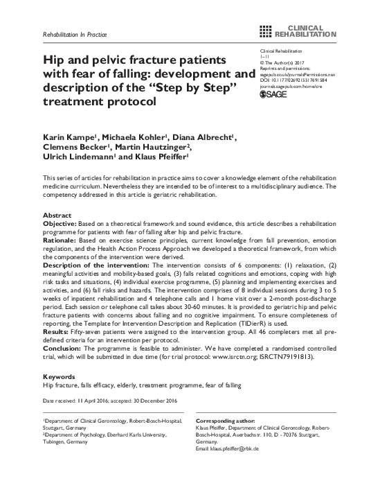 (PDF) Hip and pelvic fracture patients with fear of falling ...