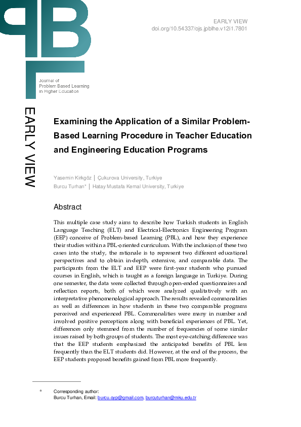 (PDF) Examining the Application of a Similar Problem-Based Learning ...