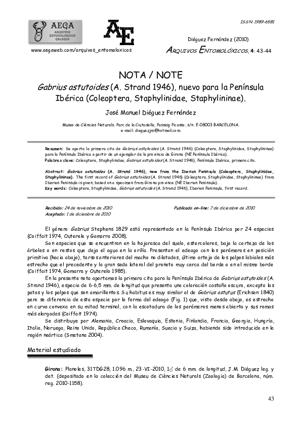 (PDF) Gabrius astutoides (A. Strand 1946), nuevo para la Península ...