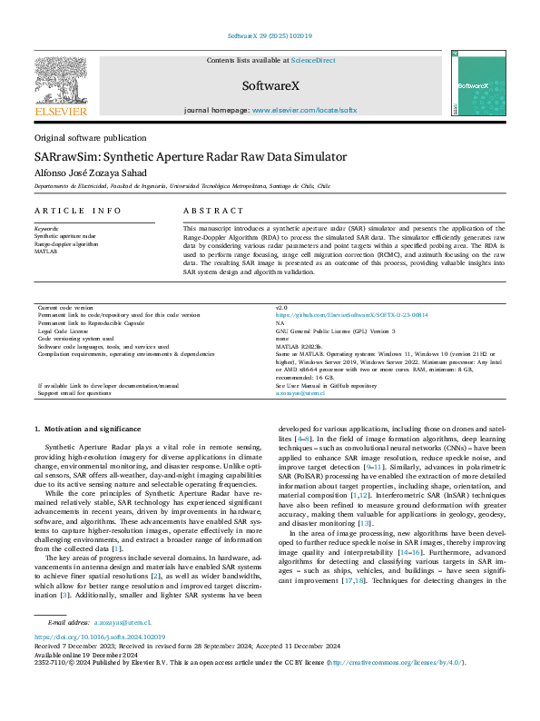 (PDF) SARrawSim: Synthetic Aperture Radar Raw Data Simulator