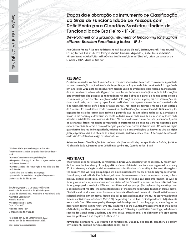 (PDF) Development of a grading instrument of functioning for Brazilian ...