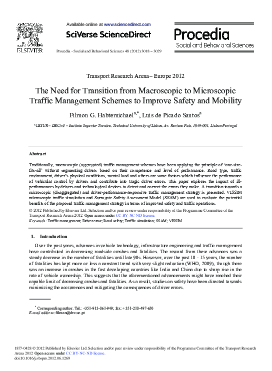 Pdf The Need For Transition From Macroscopic To Microscopic Traffic Management Schemes To