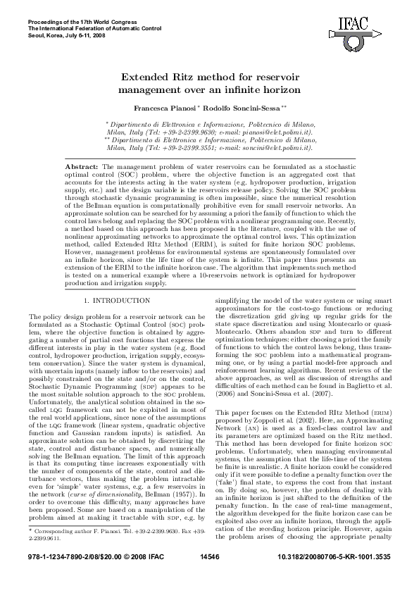 (PDF) Extended Ritz Method for Reservoir Management Over an Infinite Horizon