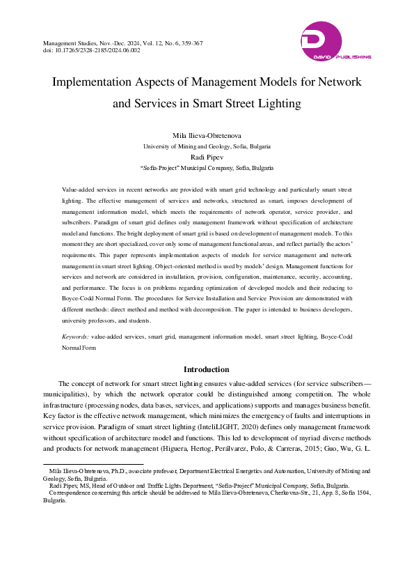(PDF) Street Lighting Management