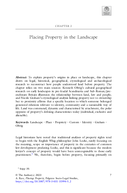 (PDF) Placing Property in the Landscape