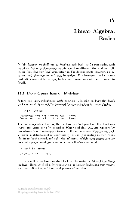 (PDF) Linear Algebra: Basics