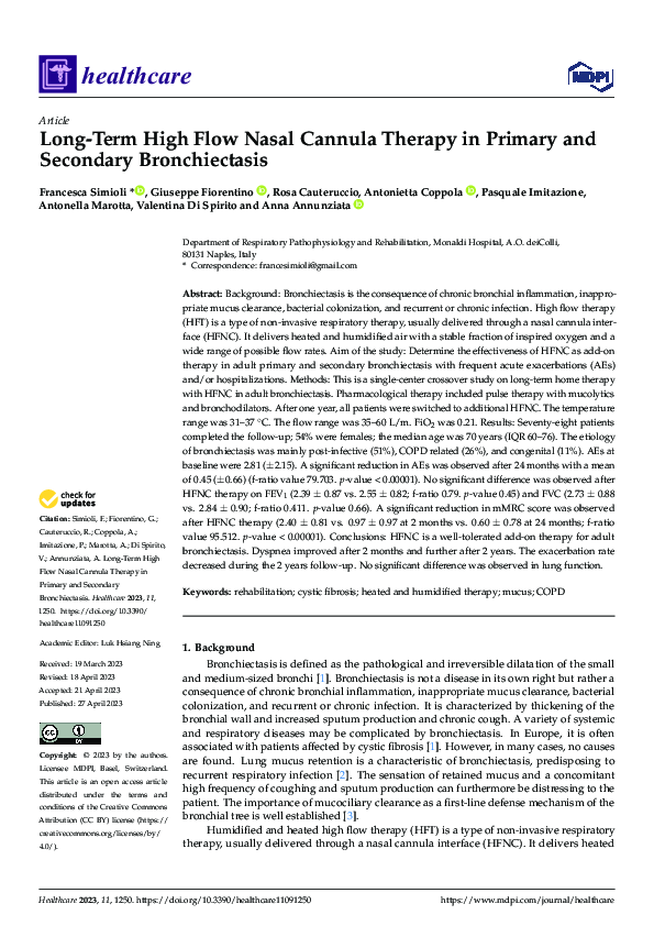 (PDF) Long-Term High Flow Nasal Cannula Therapy in Primary and ...